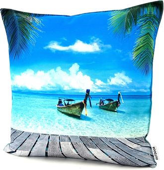 Heimtexland Outdoorkissen Bedruckt 45x45 Garten Lounge Dekokissen Outdoor Lotus Effekt Typ742 Südsee Boote