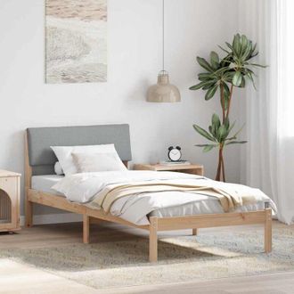 vidaXL Bettgestell Braun und hellgrau 90 x 200 cm Massivholz Kiefer vidaXL