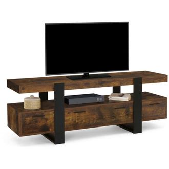 IDMarket Idmarket - TV-M&ouml;bel 140 cm phoenix mit Schubladen aus Holz mit Antik- und Schwarzeffekt