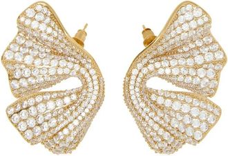 Ferragamo Femme, Accessoires, Jaune, Taille: ONE Size Boucles doreilles dor&eacute;es orn&eacute;es de strass