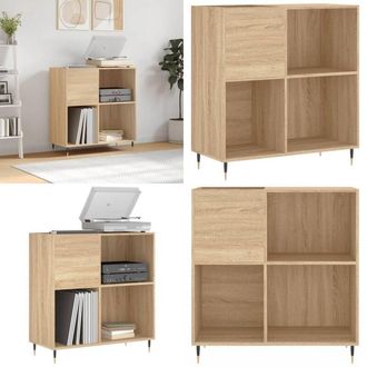 vidaXL Armoire &agrave; disques ch&ecirc;ne sonoma 84,5x38x89 cm bois ding&eacute;nierie - Meuble &Agrave; Disques - Armoire &Agrave; Vinyle - Rangement Disque Vinyle - &Eacute;tag&egrave;re Musique
