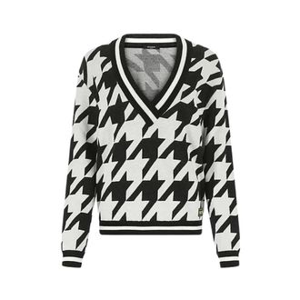 Balmain Bestickter Oversize Wollmischung Pull - - Knitwear - Damen - Schwarzk - XS