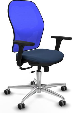 Piqueras y Crespo B&uuml;rostuhl mit 3D-Armen, h&ouml;henverstellbare Lendenwirbelst&uuml;tze, ausgestattet mit Syncro/Traslack und injiziertem Schaumstoff, Rollen 65 mm, Parkett, Bla