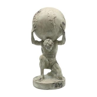 MagiDeal Statue de Dieu grec portant le monde, d&eacute;coration de table antique, statue de Sisyphe, d&eacute;coration de bureau, sculpture en or, statue de