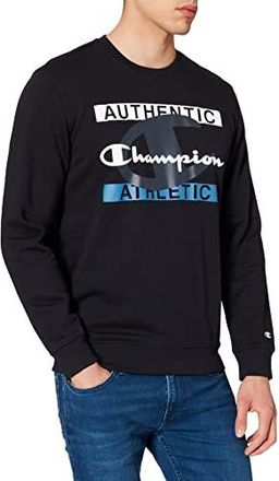 Champion Graphic Shop Authentic Crewneck Sweater, Noir, M Homme