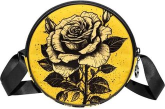 Generic Circle Sac &agrave; bandouli&egrave;re pour femme, petit sac &agrave; bandouli&egrave;re avec fermeture &eacute;clair et bretelles r&eacute;glables, sac &agrave; main rond d&eacute;contract&eacute; pour femmes et 