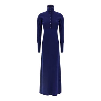 Tom Ford Langes- offenes Kaschmirkleid mit Rollkragen - - Dresses - Damen - Blau - 2XS