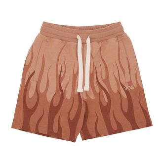 Vision Of Super Flammenmuster Leichte Trainingshorts - - Shorts - Herren - Orange - L