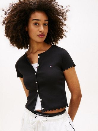 Tommy Jeans Kurzarmshirt TJW SS RIB TOP IM mit gerippter Struktur, Slim Fit