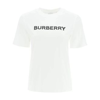 Burberry Logo Baumwoll-T-Shirt - - Tops - Damen - Wei&szlig; - M