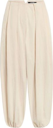 Jacquemus Femme, Pantalons, Beige, Taille: 34 FR Pantalon Beige avec Fermeture Dissimulée