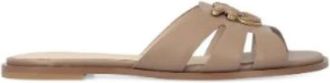 Pinko Pinko, Femme, Chaussures, Brun, Taille: 38 EU Ciabatta in pelle logo