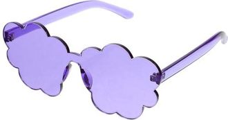 IFUNDOM Lunettes de Soleil sans Monture Forme Coeur Violet Lunettes Nuageuses en PC pour Femmes Color&eacute;es pour F&ecirc;te et Photo L&eacute;g&egrave;res
