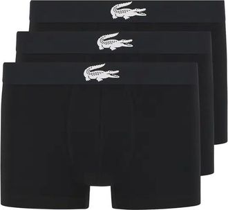 Lacoste Herren Trunks schwarz Baumwolle unifarben