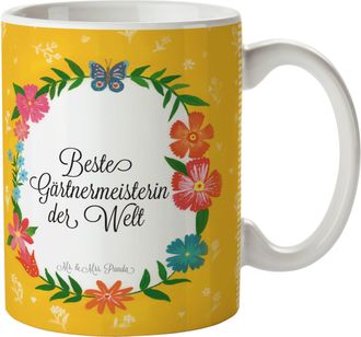 Mr. & Mrs. Panda Tasse Gärtnermeisterin - Geschenk, Schenken, Kaffeetassen, Tasse Sprüche, Tasse bedrucken, Beruf, Schöne Teetassen, Gratulation