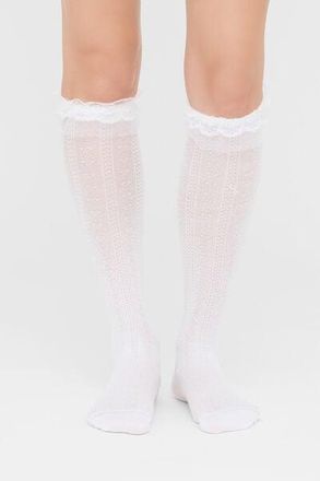 Calzedonia Kniestr&uuml;mpfe Mit Spitze Oktoberfest Wei&szlig;