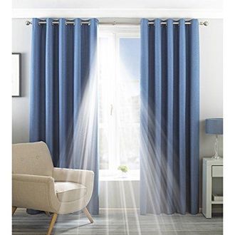 Riva Paoletti Eclipse Verdunklung Vorhänge mit Ösen (168cm x 229cm ) (Jeans )