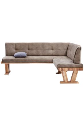 Valdera Eckbank, Eiche, Hellbraun, Holz, Textil, Balkeneiche, massiv, Uni, nicht einzeln stellbar, L-Form, 205x155 cm, seitenverkehrt erh&auml;ltlich, Esszimmer, B