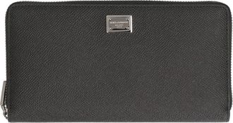 Dolce & Gabbana Homme, Accessoires, Noir, Taille: ONE Size Portefeuille zippé en cuir