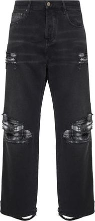 Amiri Homme, Jeans, Noir, Taille: W33 Flannel Repair Baggy Jean
