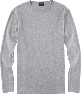 Olymp Herren T-Shirt Langarm Casual.Wirk,Single Jersey,Regular fit,hellgrau 61,XXL
