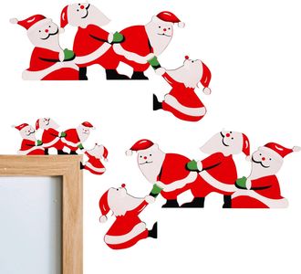 Generic T&uuml;rdekoration, Motiv: Rentier, Weihnachtsmann, 2 St&uuml;ck, Dekoration f&uuml;r Eckt&uuml;ren aus Holz f&uuml;r Weihnachten | f&uuml;r Schlafzimmer, Badezimmer, Eingang,, Au&szlig;