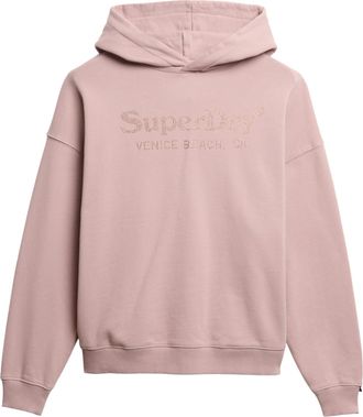 Superdry Damen Lässiges Venue Hoodie in Metallic-Optik Mauve 38