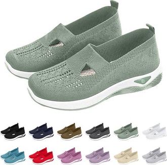 Generic Chaussures de marche confortables pour femme, baskets orthop&eacute;diques tiss&eacute;es l&eacute;g&egrave;res et respirantes avec semelle souple, chaussures larges pour femme, 
