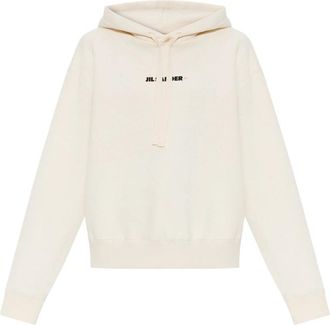 Jil Sander Femme, Sweatshirts et sweats &agrave; capuche, Beige, Taille: 40 FR Sweat &agrave; capuche with logo