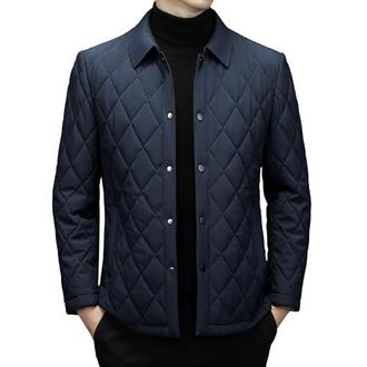 Generic Veste coupe-vent pour homme - Col montant - &Eacute;pais - Veste dhiver en duvet, bleu, 4XL