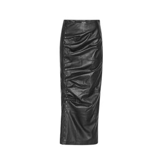 Rotate Midi Lederrock - - Skirts - Damen - Schwarzk - 3XS
