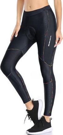 Santic Pantalon Vélo 7/8 Cycliste Femme Rembourré pour Vélo Respirant Leggings de Vélo Collants de Cyclisme Longues VTT Noir XXL