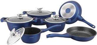 Royalty Line Bratpfannen und kochtopfset 6 kochgeschirr - blau