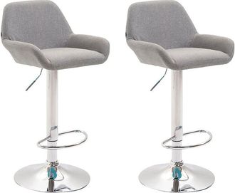 Clp Réglez 2 tabourets de braga en tissu gris, chrom