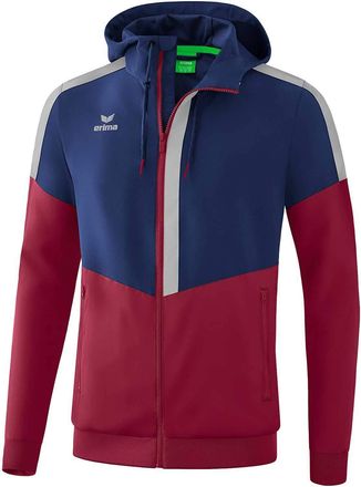 Erima Herren Squad Tracktop Jacke mit Kapuze (1032009), new navy/bordeaux/silver grey, XXL