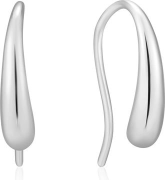 Ania Haie Damen Ohrstecker LUXE MINIMALISM Hook aus 925 Sterling Silber, Gr&ouml;&szlig;e: 1,5cm, inkl. Geschenkverpackung