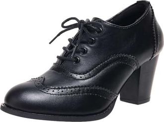 Generic Chaussures &agrave; talons hauts tendance pour femme avec bout rond et talon &eacute;pais, chaussures &eacute;l&eacute;gantes pour les loisirs, chaussures confortables, antid&eacute;rap