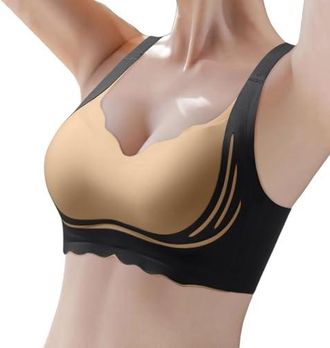 Generic Soutien Gorge Invisible Soutien Gorge sans Armature Brassiere Femme sans Armature De Classique Lift Seamless Bonnet Fixe Armature Ajustable Respirant 