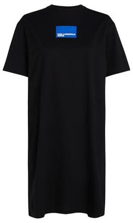 Karl Lagerfeld Femme Robe T-Shirt &Agrave; Logo Coupe R&eacute;guli&egrave;re, Noir, M