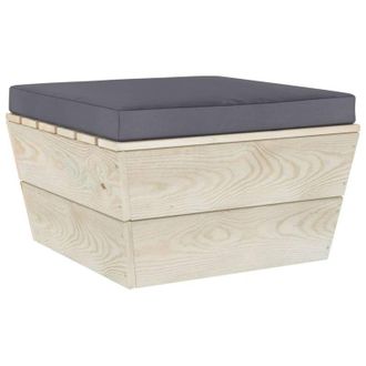 vidaXL Repose-pied palette de jardin avec coussin &Eacute;pic&eacute;a impr&eacute;gn&eacute; vidaXL
