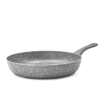 Zanetti Po&ecirc;le antiadh&eacute;sive en pierre rare avec poign&eacute;e en aluminium, toucher doux, haute r&eacute;sistance, 30 cm de diam&egrave;tre, couleur gris, fabriqu&eacute;e en Italie