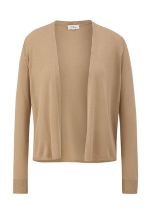 s.Oliver Cardigan Strickjacke Strickjacke aus Viskose-Stretch mit Rippb&uuml;ndchen