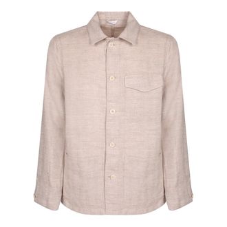 Boglioli Homme, Chemises, Beige, Taille: L Linen Overshirt