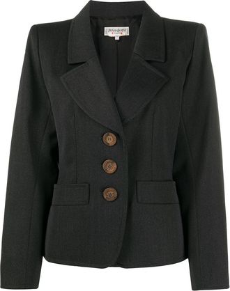 Saint Laurent Einreihige Jacke - Schwarz