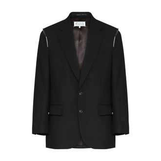 Maison Margiela Homme, Costumes, Noir, Taille: M Blazer en laine &agrave; simple boutonnage