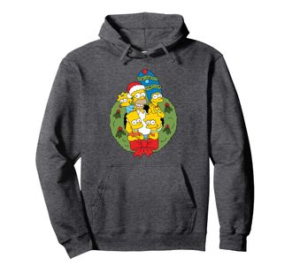 The Simpsons Holiday Family Christmas Wreath Pullover Hoodie