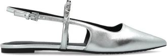 Michael Kors Femme, Chaussures, Gris, Taille: 37 1/2 EU Dina Flex Slingback Flat