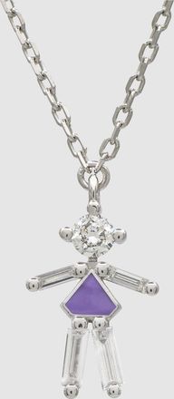 Little Ones Paris Collier Pendentif Fille Argent Summer Lavender 45cm
