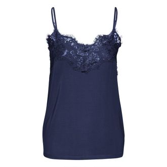Soaked In Luxury Marineblau Spitzen Singlet Top - - Tops - Damen - Blau - XS