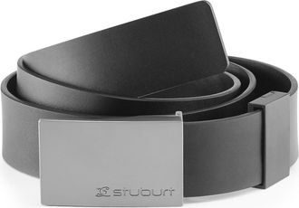 Stuburt Herrens Passgenau für Golfhosen und Shorts Ledergürtel Mit Metallschnalle, Schwarz, Einheitsgröße